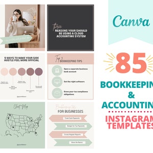40 Accounting Instagram Post Bookkeeping Canva Templates - Etsy