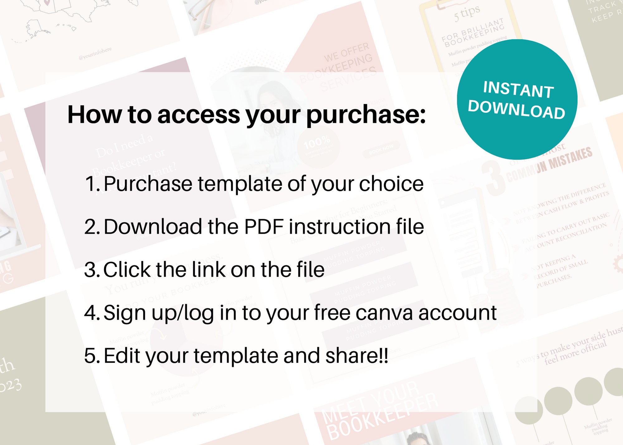 Boho Bookkeeping Canva Templates Accounting Editable Canva - Etsy