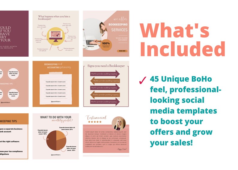 Boho Bookkeeping Canva Templates Accounting Editable Canva - Etsy