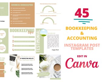 30 Bookkeeping Instagram Post Templates Bookkeeper Business Accounting ...