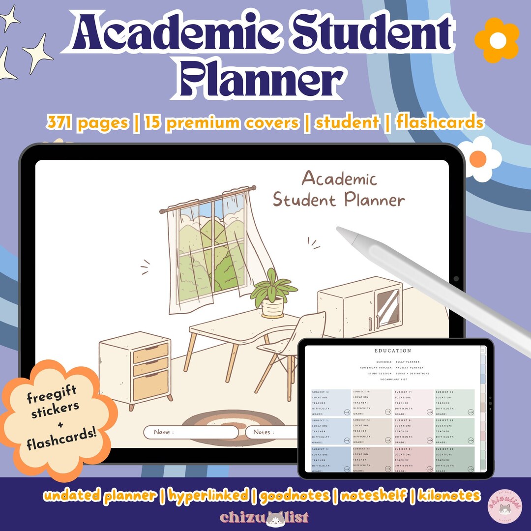 Academic Student Planner Digital Planner Goodnotes Planner iPad Planner ...