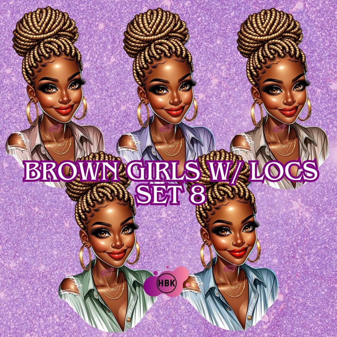 Culturally Rich Locs Artwork| Instant Download| 5 Unique High-res Clip ...