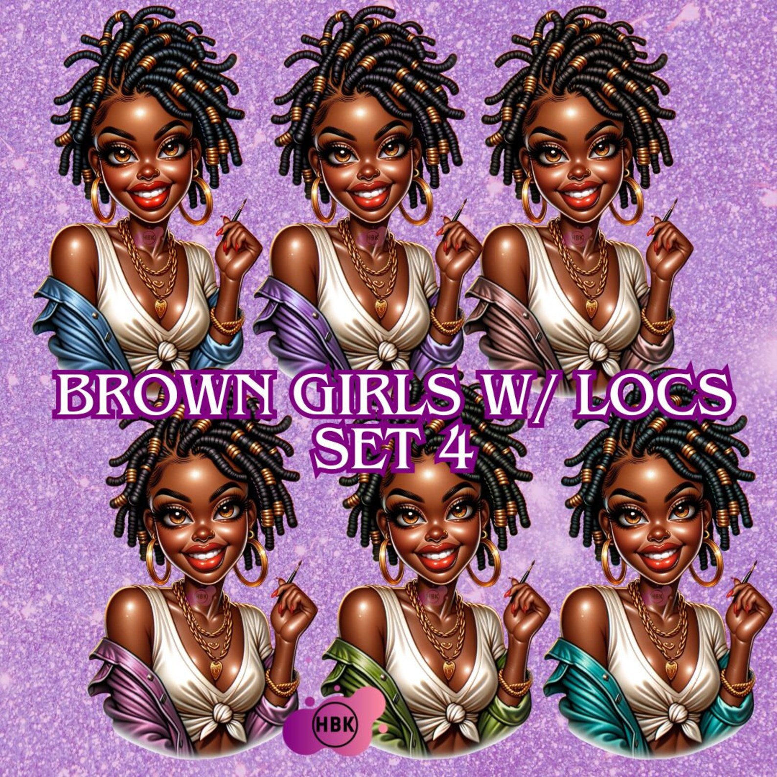 Culturally Rich Locs Artwork| Instant Download| 6 Unique High-res Clip ...