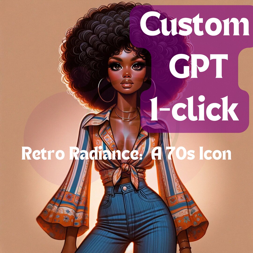 70s Art Custom DALLE GPT Instant Art Inspiration: African American Beauty GPT Generator Push ...