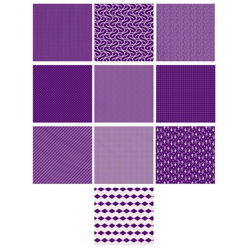 Shapes N Patterns Purple Digital Paper Set Digital Scrapbook - Etsy