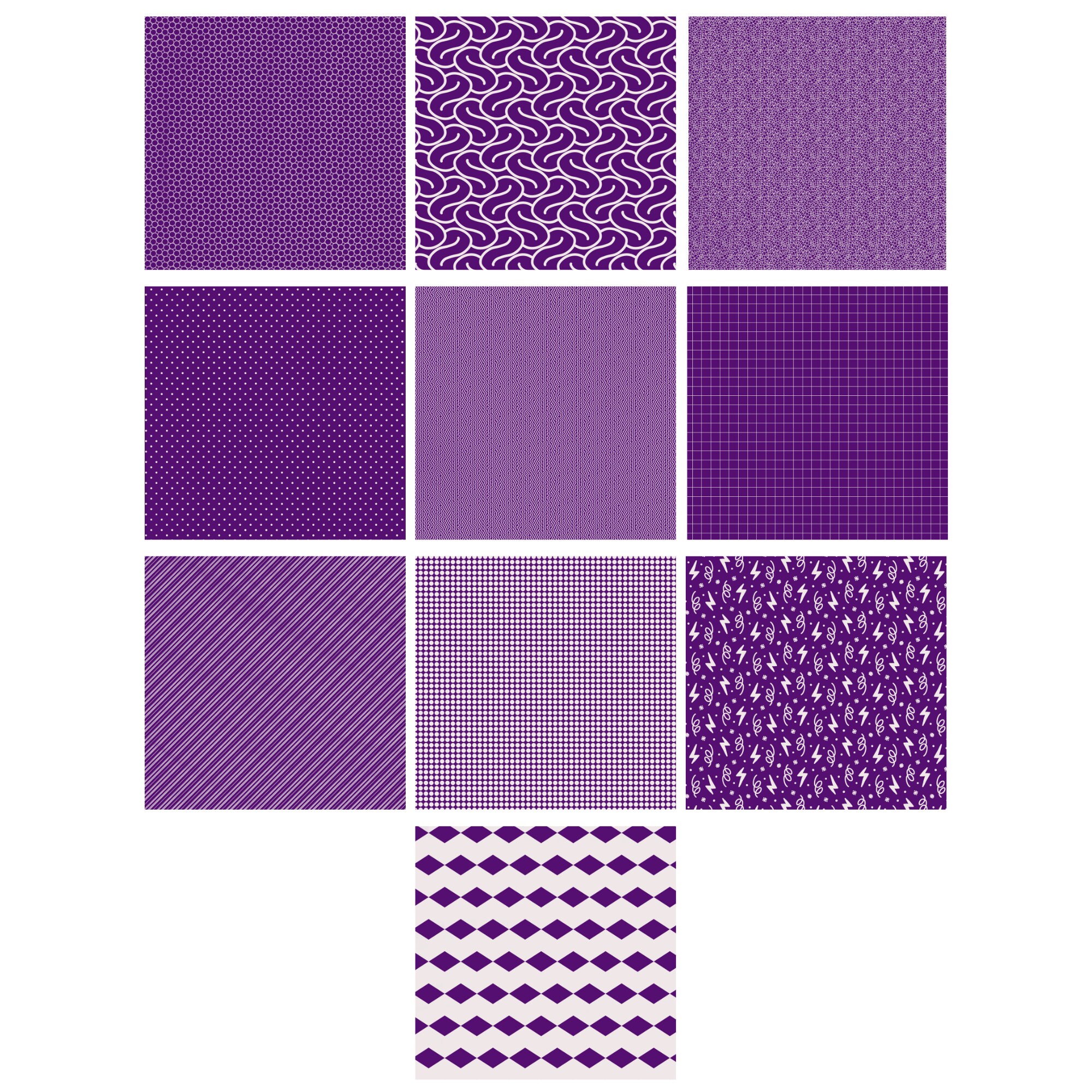 Shapes N Patterns Purple Digital Paper Set Digital Scrapbook - Etsy