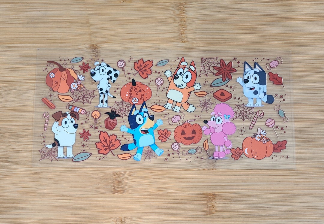 UV DTF Bluey and Friends Fall Pumpkin Fall Vibes 16 Oz Cup - Etsy