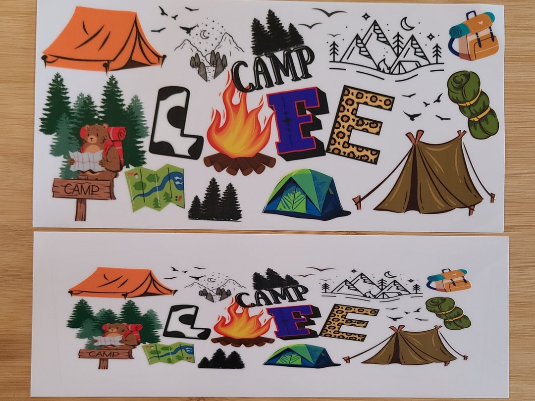 Camp Life UV DTF Cup Wrap, Ready to Use, 40 Oz Tumbler Wrap, Tumbler ...