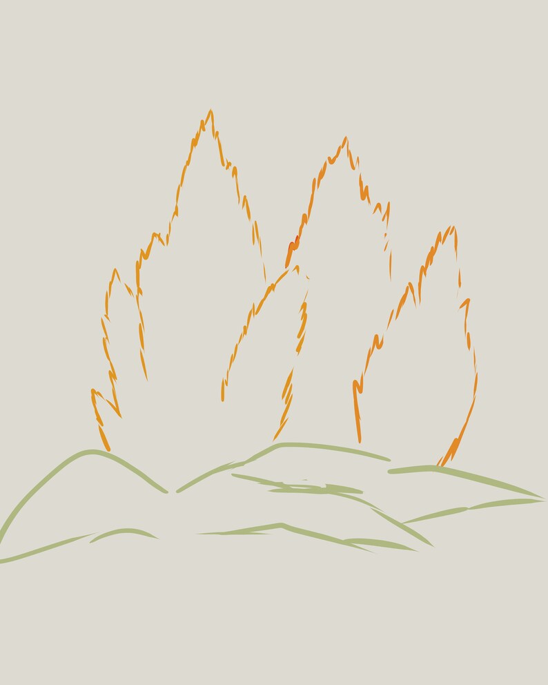 Minimalistic Fall Plant and Mushroom Digital Printables - Etsy