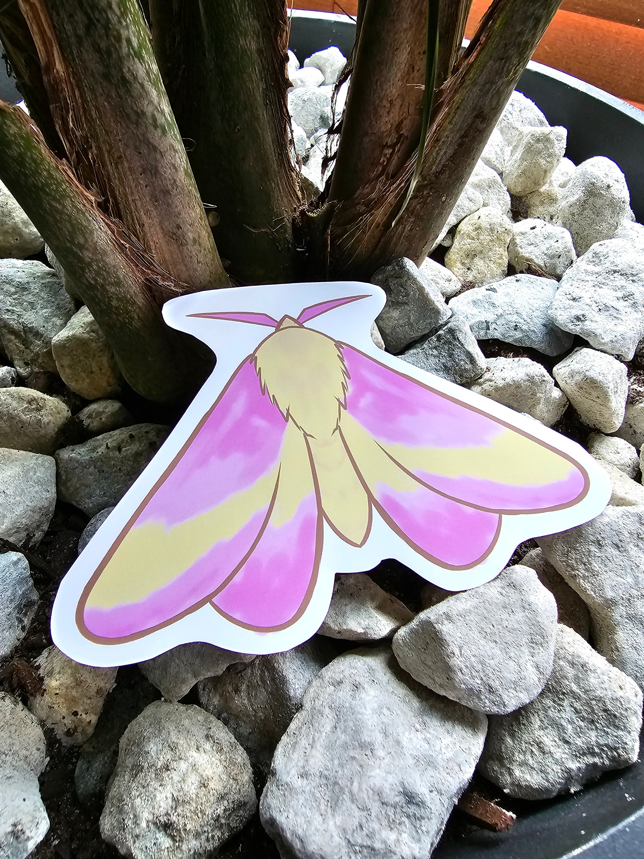 Cute Moth Sticker Rosy Maple Moth Vinyl Sticker Cottagecore Sticker - Etsy