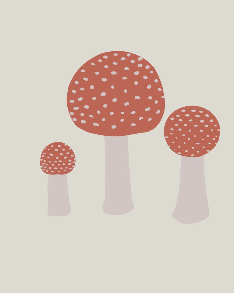 Minimalistic Fall Plant and Mushroom Digital Printables - Etsy