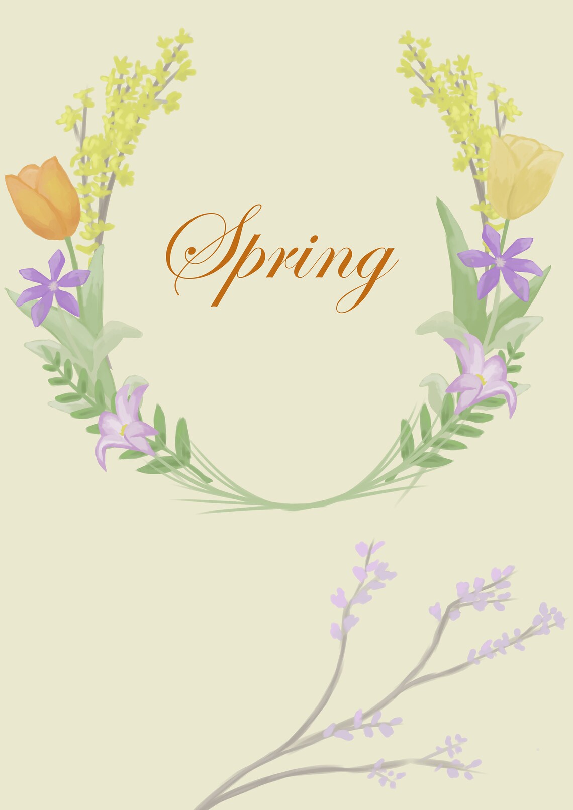 Spring Clipart Floral Botanical Clipart for Invitations Decoration ...