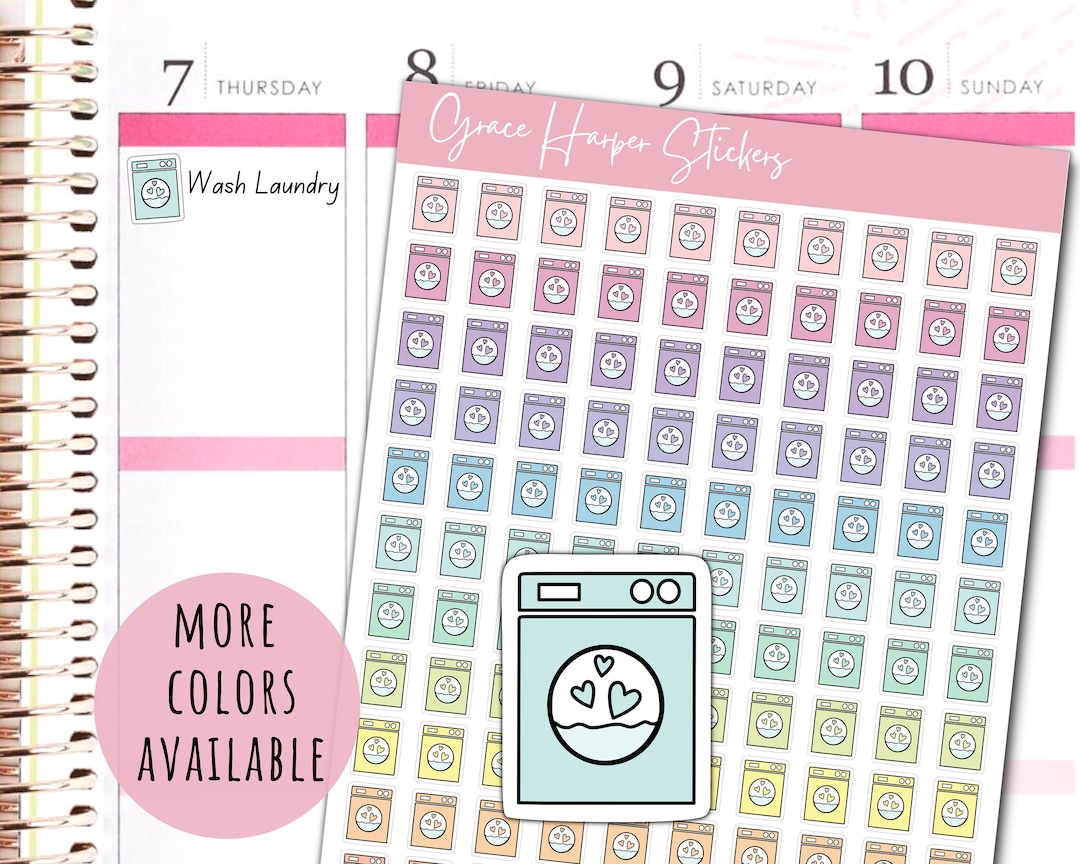 Washing Machine Sticker, Laundry Stickers, Wash Clothes Stickers ...