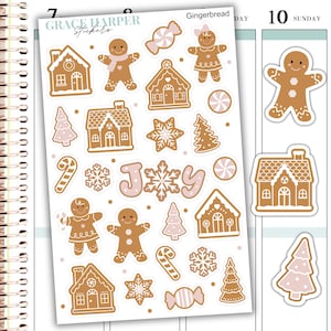 Gingerbread Stickers Gingerbread House Stickers Gingerbread Cookie ...
