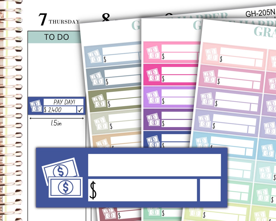 Pay Day Planner Stickers - Pay Day Tracker - Income Stickers - Pay Day ...