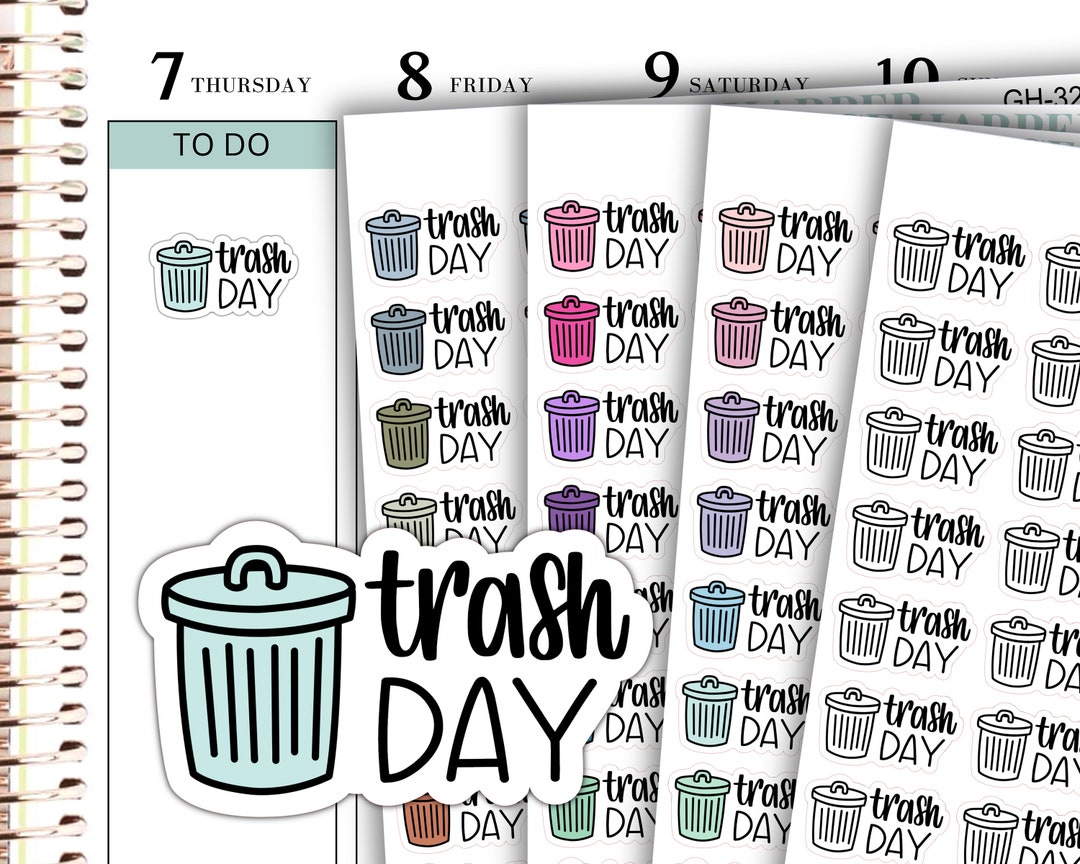 Trash Day Stickers - Garbage Day Stickers - Planner Stickers GH-32 - Etsy