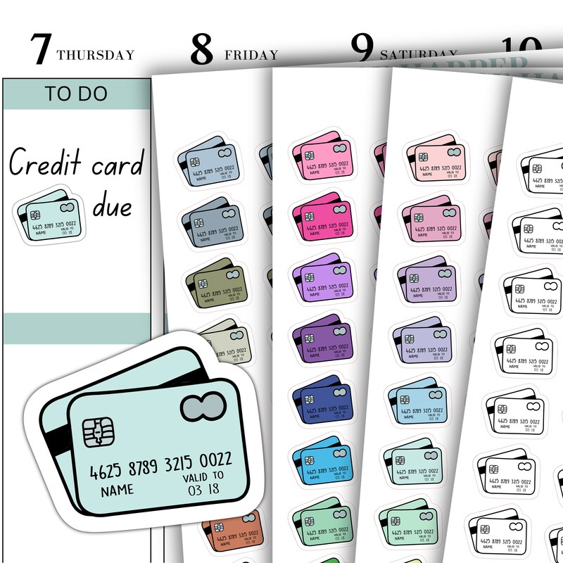Credit Card Stickers - Etsy