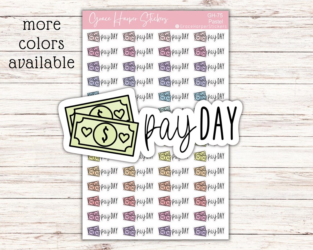 Pay Day Stickers Dollar Bill Stickers Pay Day Planner - Etsy