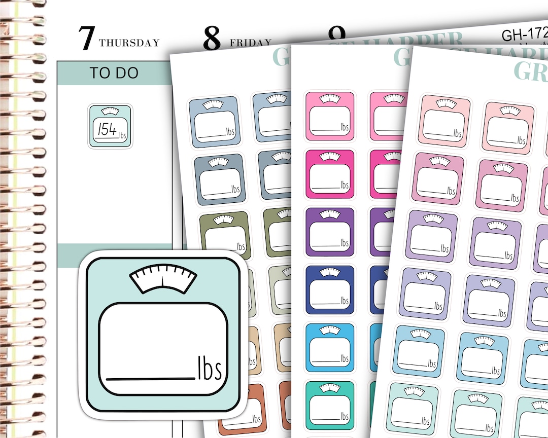 Weight Scale Stickers Weigh in Planner Stickers GH-172 - Etsy
