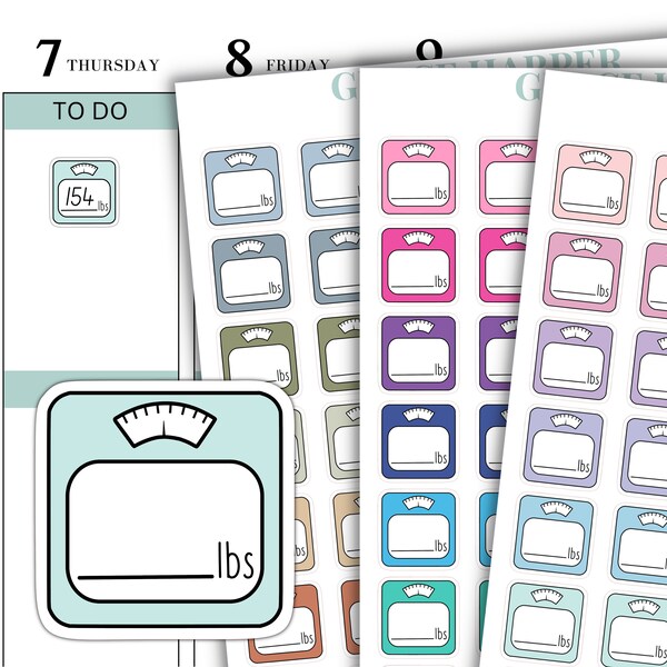 Planner Weigh in Stickers - Etsy