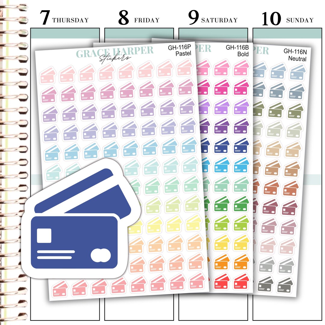 Credit Card Stickers - Credit Card Icon Stickers - Pay Credit Card ...