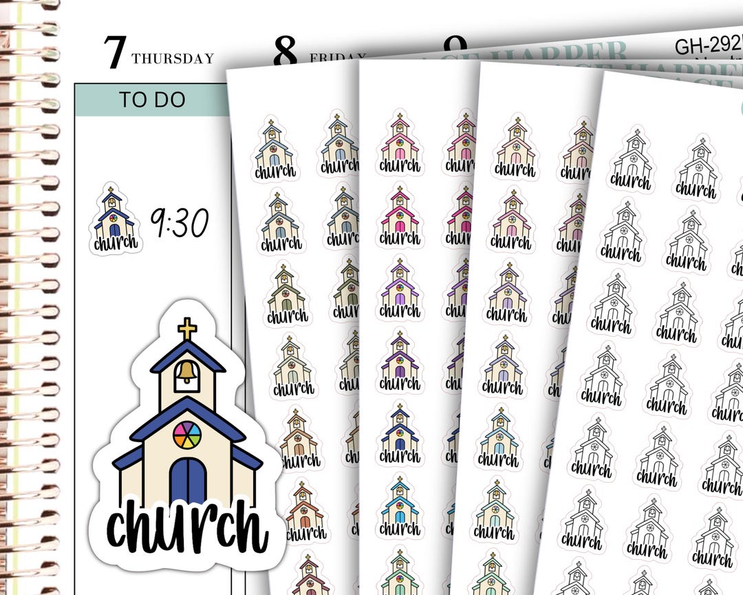 Church Stickers - Church Service Stickers - Church Icon Sticker ...