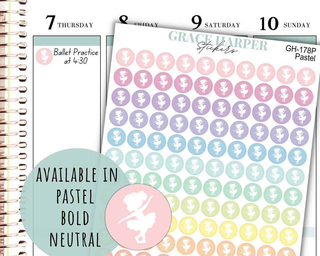 Ballet Planner Stickers Ballet Practice Stickers Ballet - Etsy