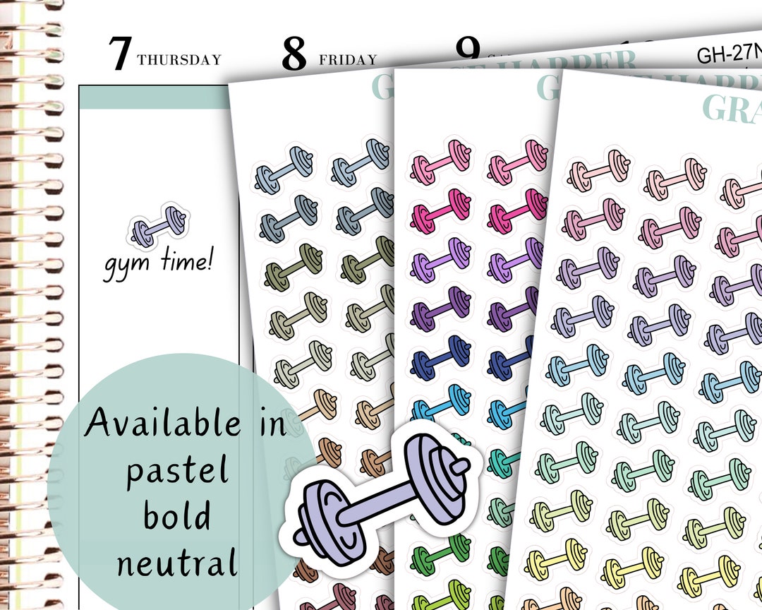 Dumbbell Stickers Weights Stickers Workout Stickers Gym Stickers ...