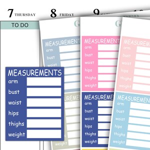 Body Measurement Stickers Weight Scale Sticker Planner Stickers GH-275 ...