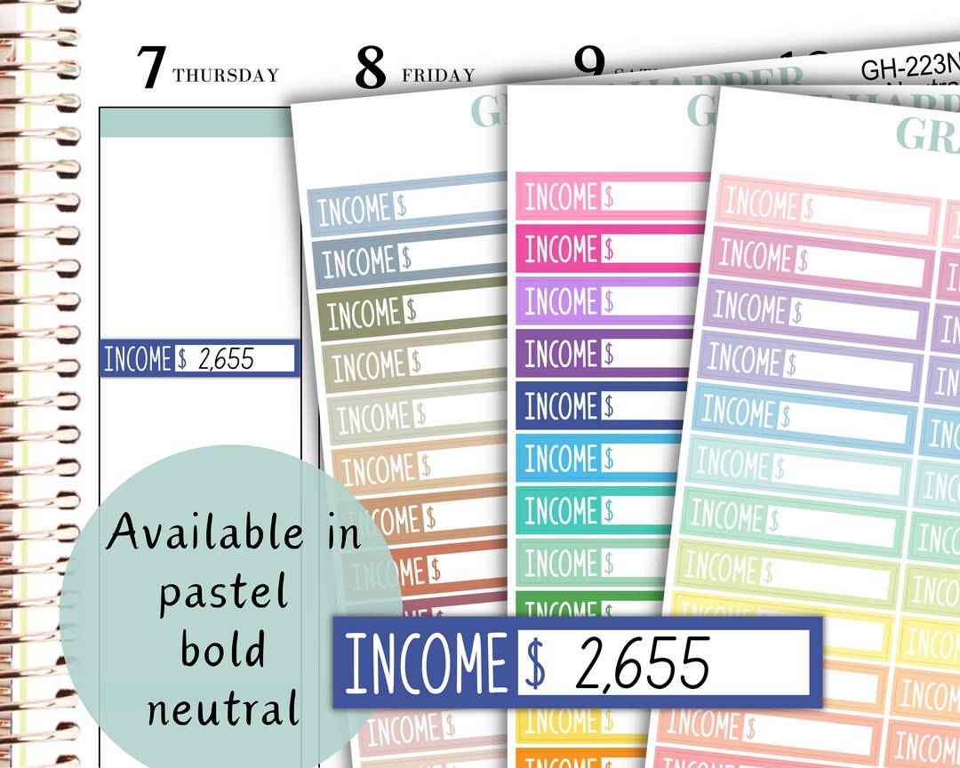 Income Planner Stickers - Pay Day Planner Stickers - Pay Day Stickers ...