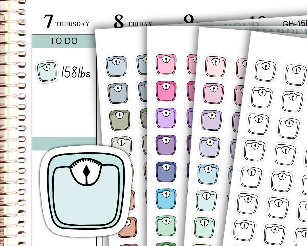 Weight Scale Stickers - Planner Stickers GH-16 - Etsy