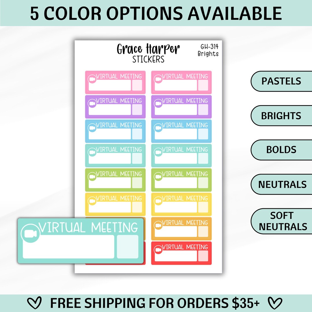 Virtual Meeting Stickers - Meeting Stickers - Work Meeting Stickers ...