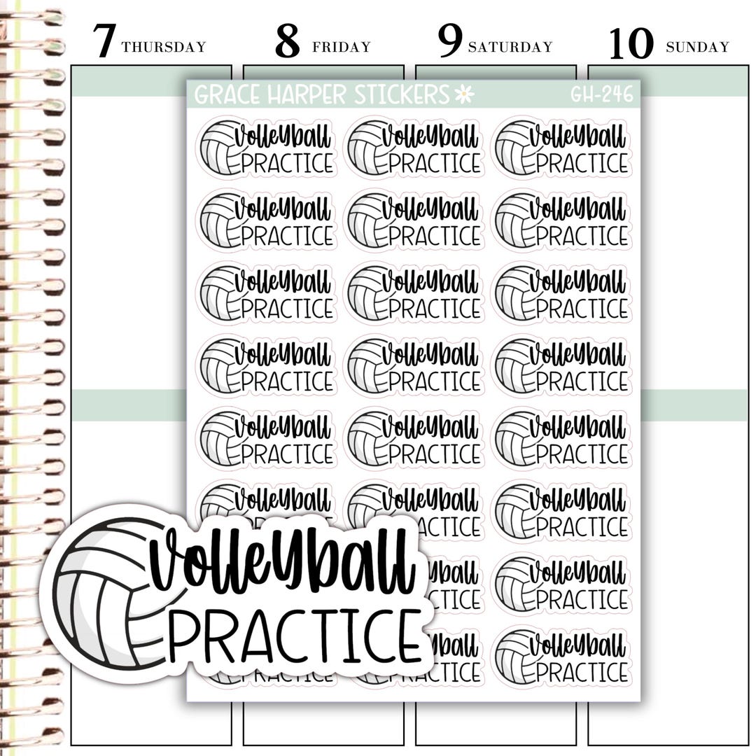 Volleyball Practice Sticker - Practice Reminder Sticker - Volleyball ...