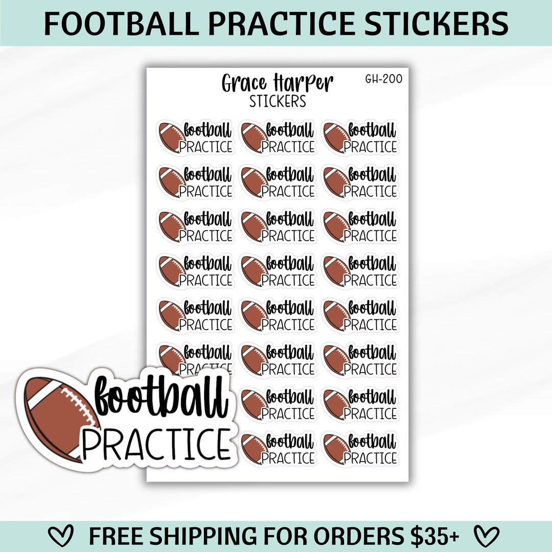Football Practice Stickers - Football Stickers - Sports Stickers ...