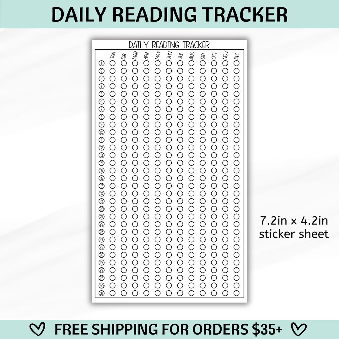 Daily Reading Tracker Sticker - Reading Journaling Stickers GH-285 - Etsy