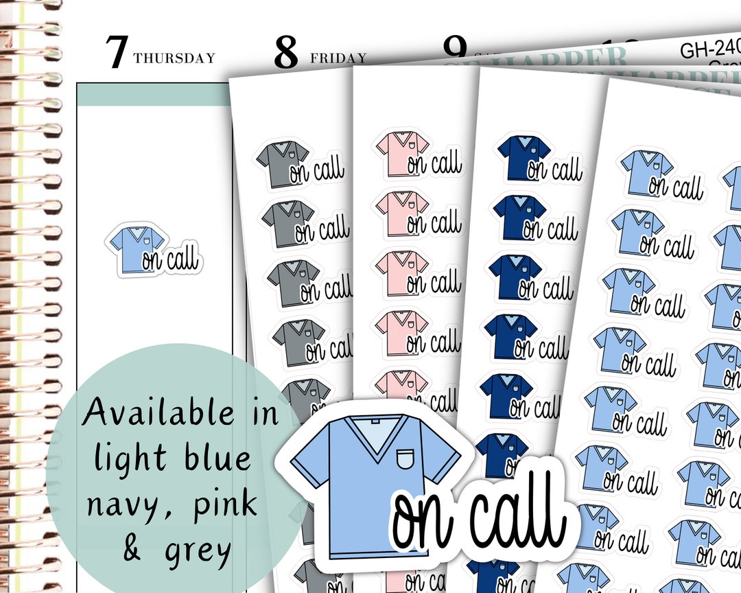 On Call Nurse Scrubs Sticker, Nurse Sticker, Scrubs Sticker, Nurse ...