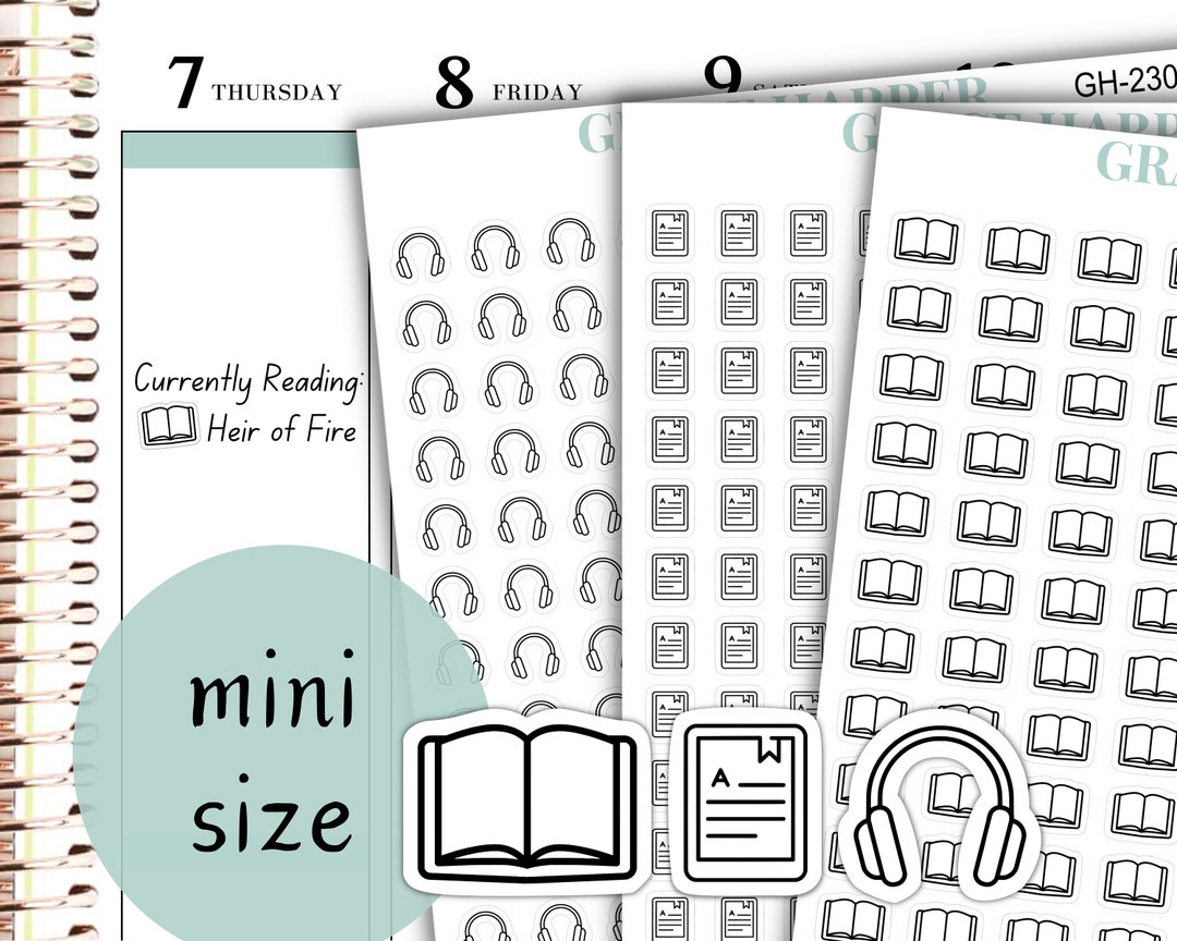 Mini Book Stickers - Mini Audio Book Stickers - Mini E-book Stickers ...