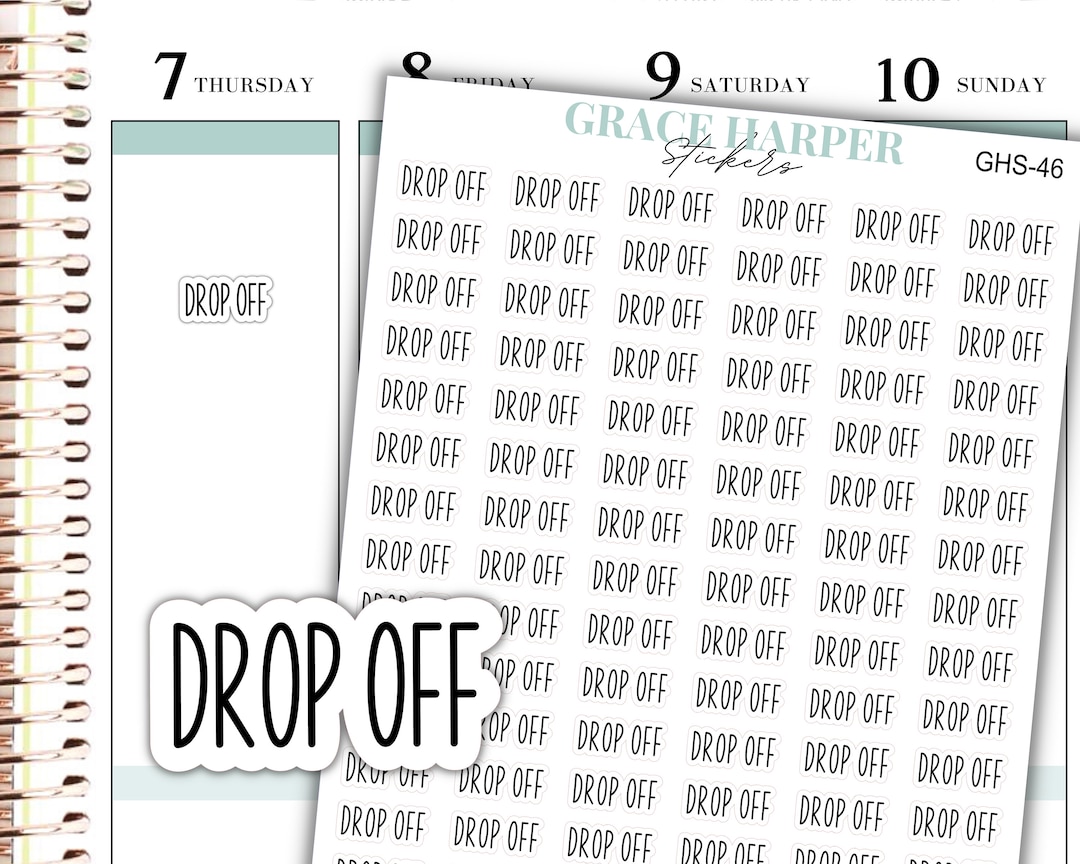 Drop off Script Stickers Drop off Text Stickers Drop off - Etsy