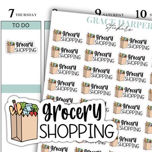 Grocery Shopping Stickers Food Shopping Stickers Grocery Bag Stickers ...