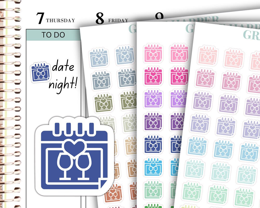 Date Night Stickers Date Night Calendar Sticker Planner Sticker GH-68 ...