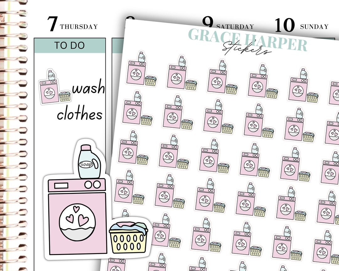Laundry Stickers - Washing Machine Sticker - Planner Stickers GH-41 - Etsy