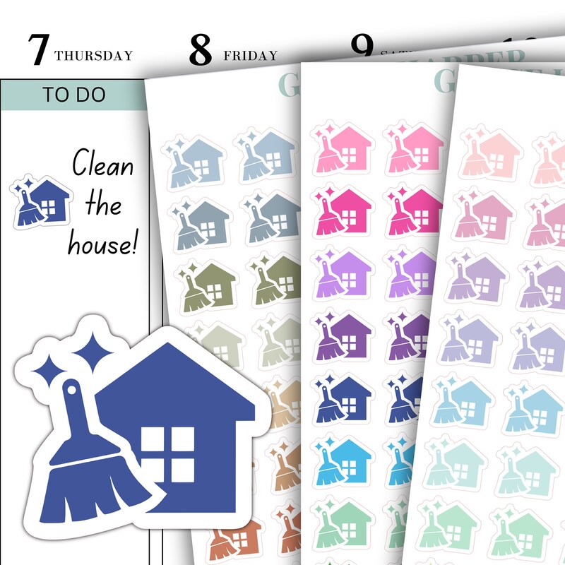 Cleaning Planner Stickers - Etsy
