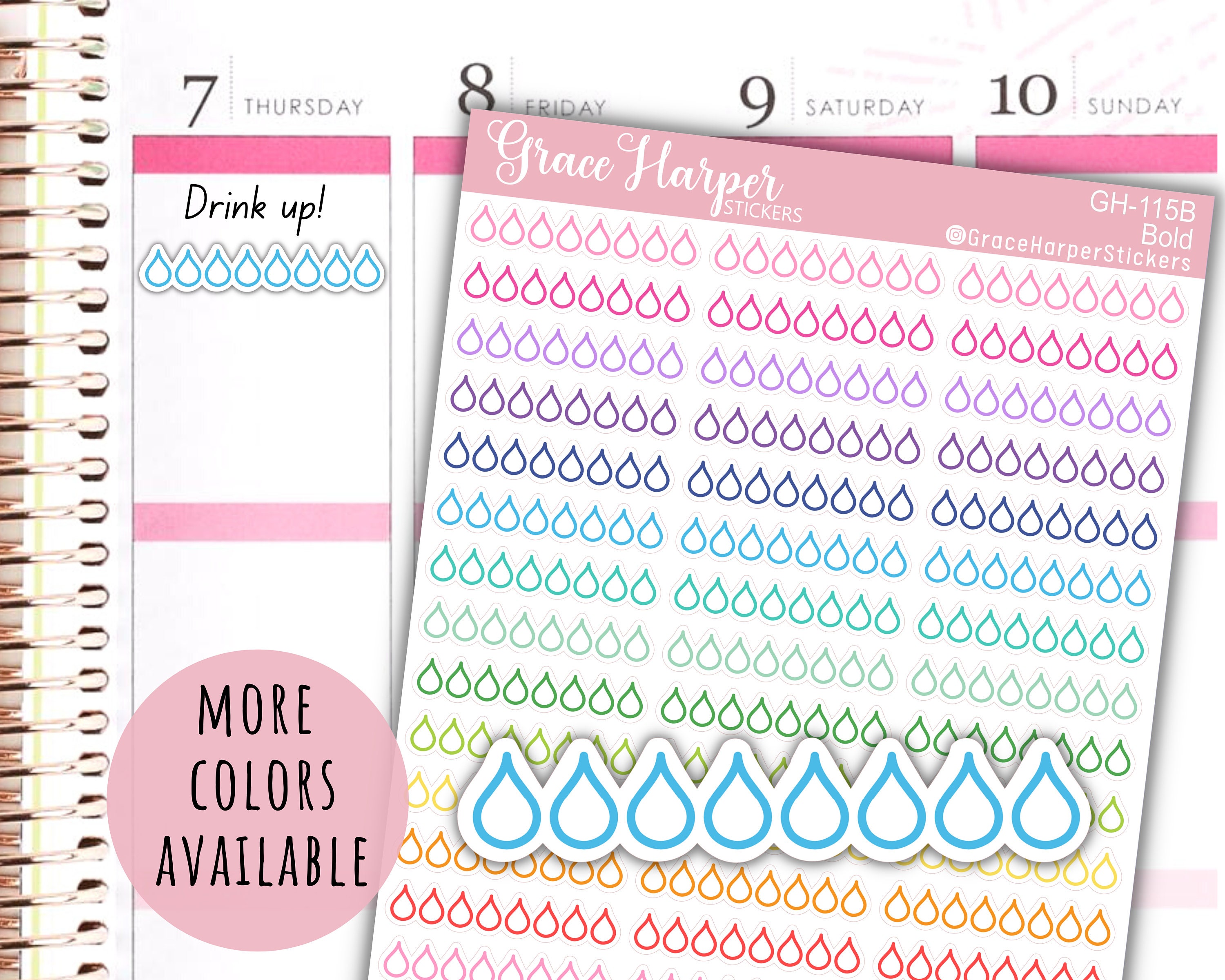 Water Intake Tracker Sticker Water Tracker Sticker Weekly - Etsy