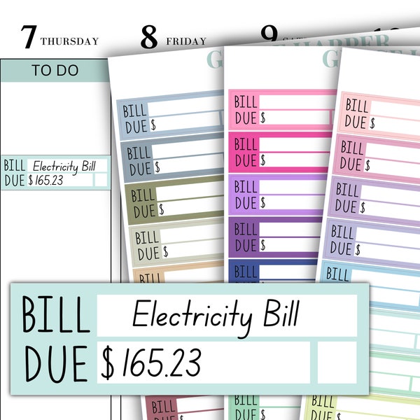 Bill Pay Stickers - Etsy