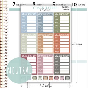 Body Measurement Stickers Weight Scale Sticker Planner Stickers GH-275 ...