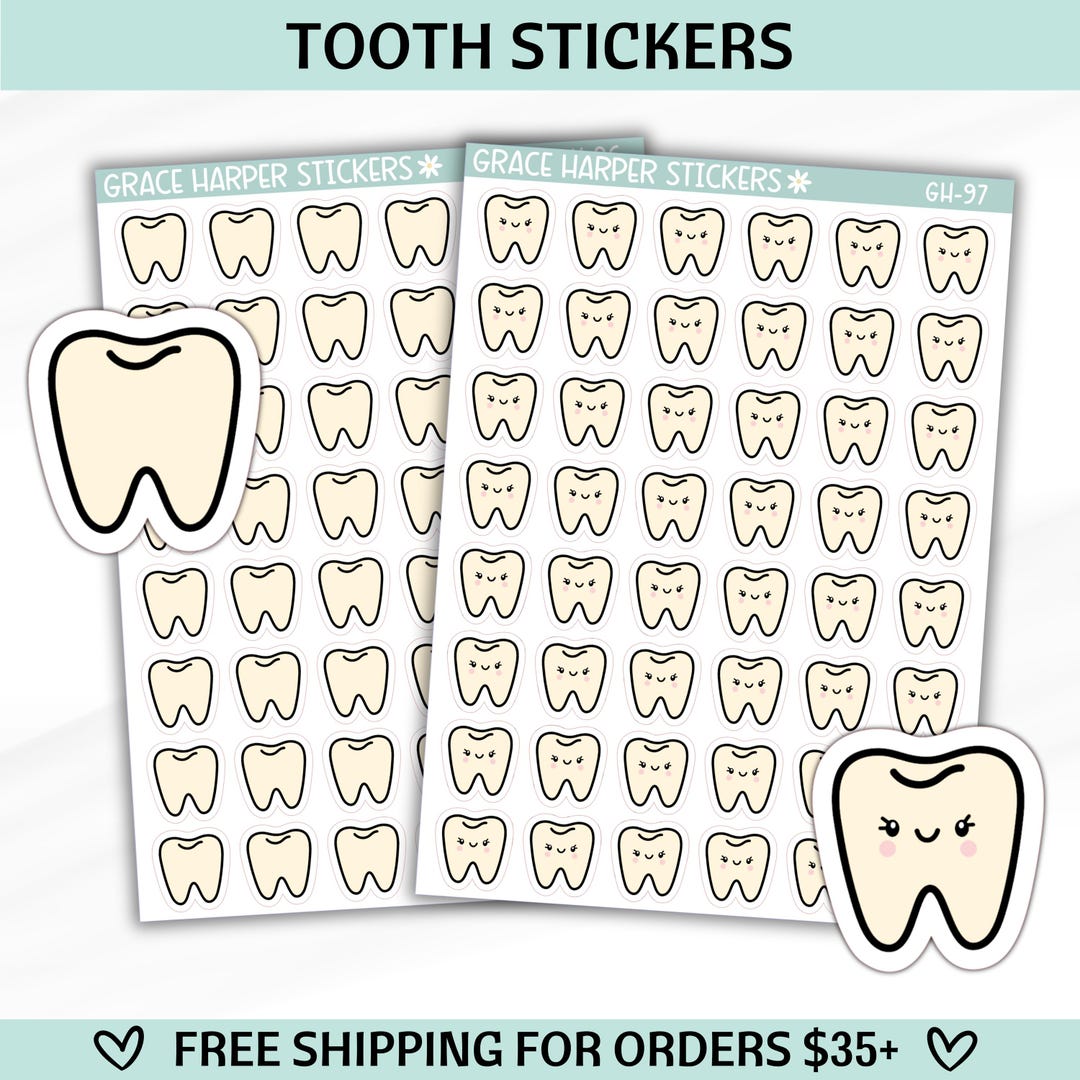 Tooth Stickers - Teeth Stickers - Dentist Stickers - Planner Sticker GH ...