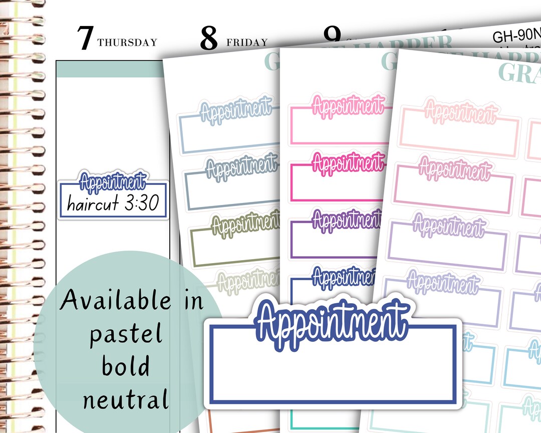 Appointment Box Stickers - Appointment Planner Stickers - Appointment ...