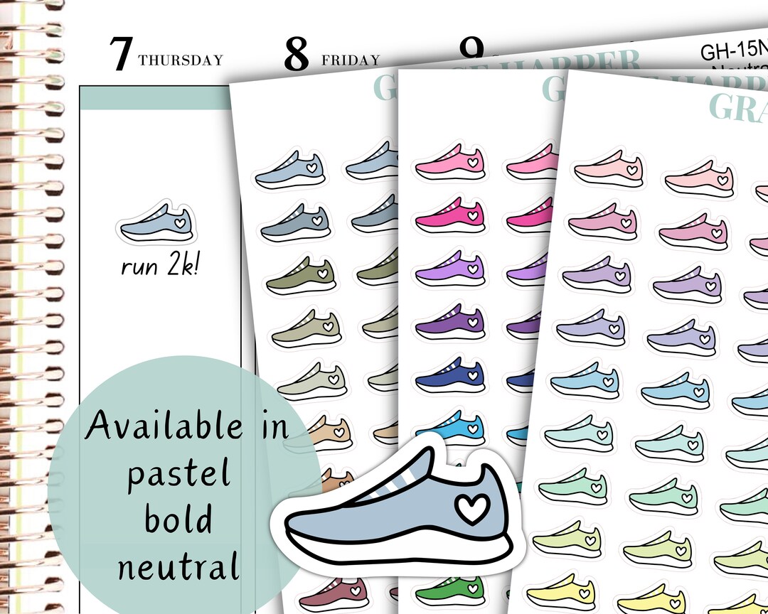 Running Sneakers Stickers Running Sneakers Planner Stickers GH-15 - Etsy