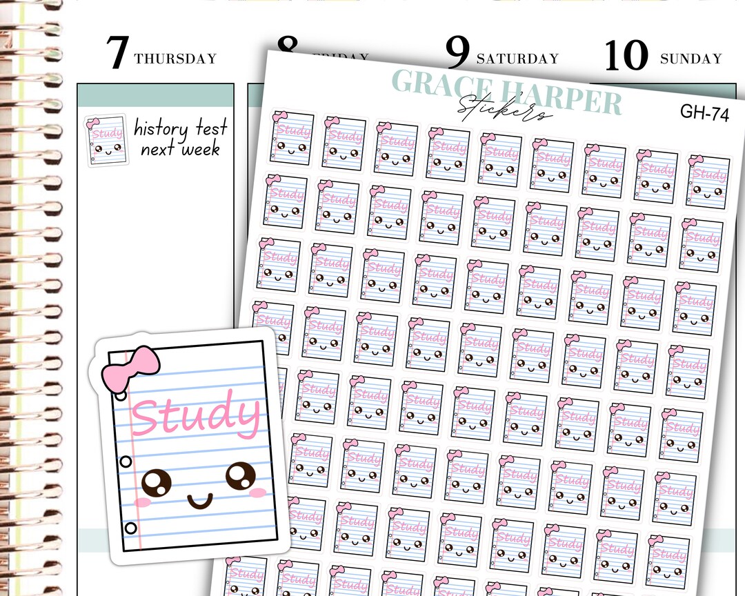 Study Stickers, Test Stickers, Quiz Stickers, School Stickers, Planner ...