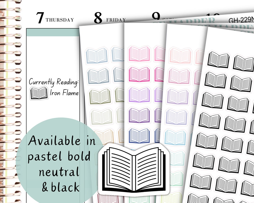 Book Stickers - Reading Stickers - Open Book Stickers GH-229 - Etsy
